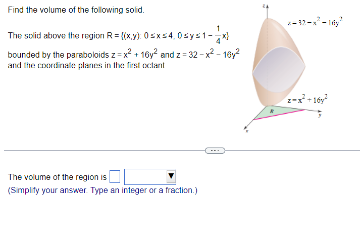 Solved Find the volume of the following solid.The solid | Chegg.com