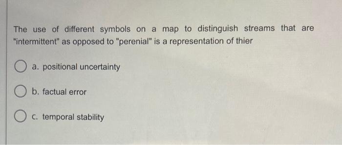 Solved The use of different symbols on a map to distinguish | Chegg.com