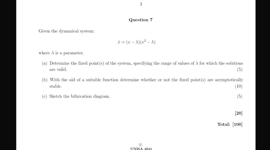 Solved 3Question 7Given the dynamical | Chegg.com
