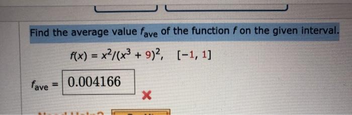 Solved Find the average value fave of the function f on the | Chegg.com