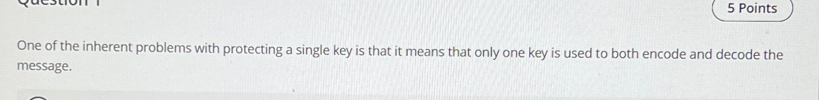 Solved One of the inherent problems with protecting a single | Chegg.com