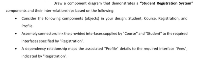 Solved Draw a component diagram that demonstrates a "Student | Chegg.com