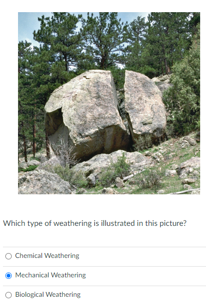 Solved Which type of weathering is illustrated in this | Chegg.com