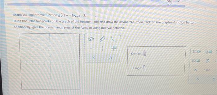 Solved Graph the logarithmic function g(x)=−log3x−3 To do | Chegg.com