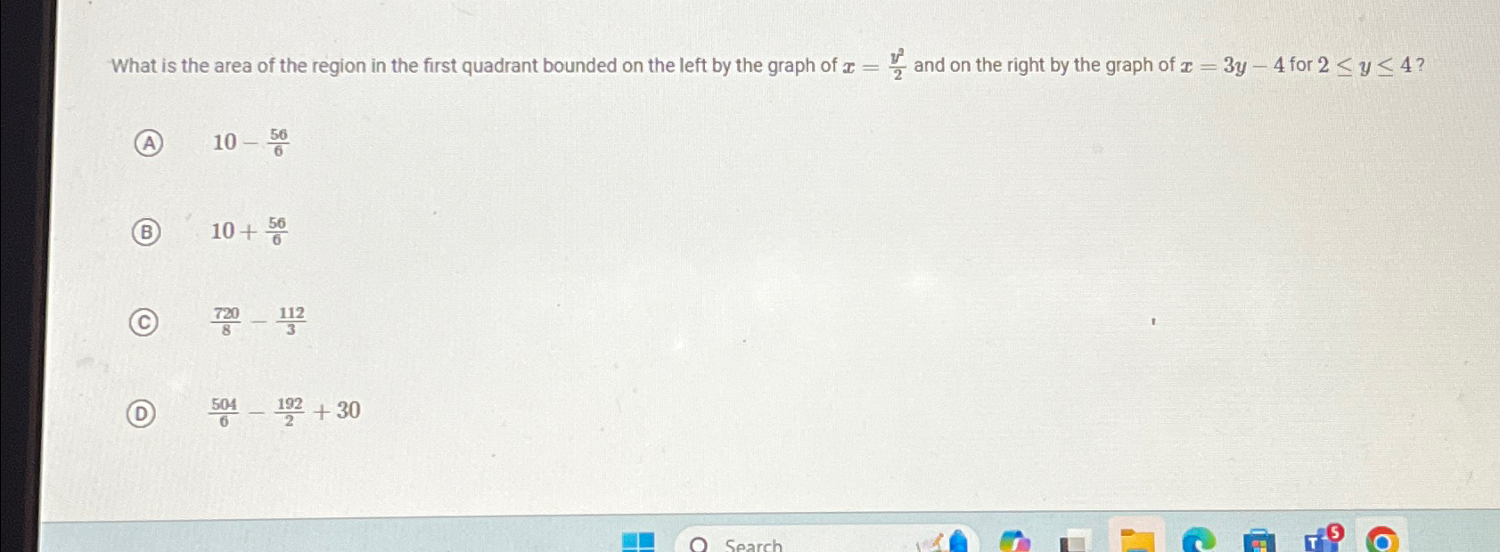 Solved What is the area of the region in the first quadrant | Chegg.com