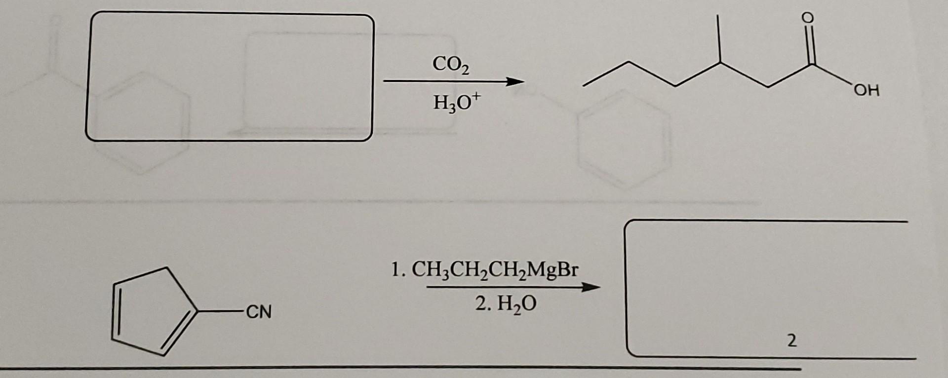 Solved o CO2 OH H307 1. CH3CH2CH2MgBr 2. HO -CN 2 | Chegg.com