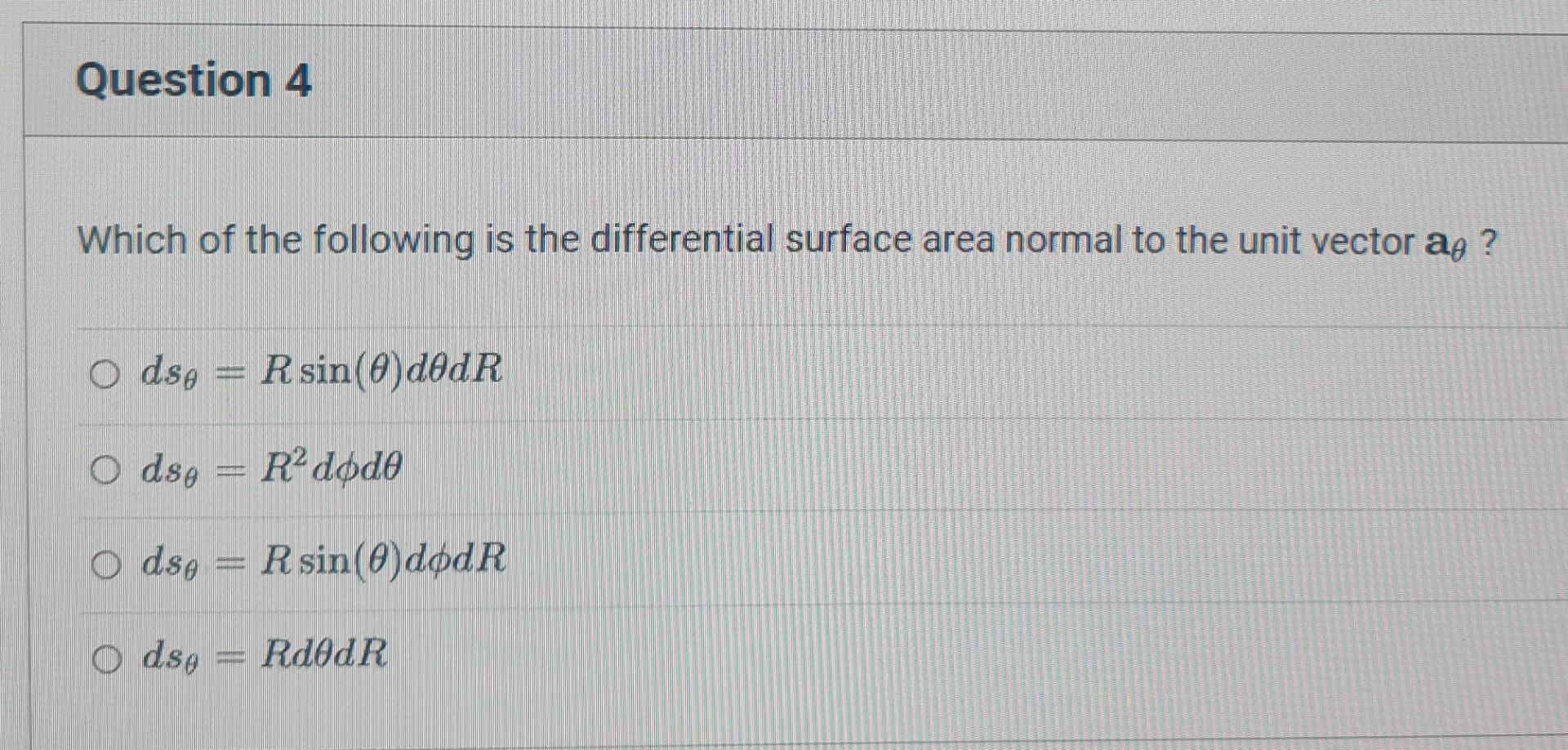 Solved Which of the following is the differential surface | Chegg.com