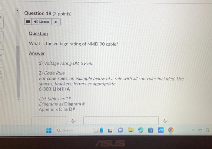 Question What is the voltage rating of NMD 90 cable? | Chegg.com