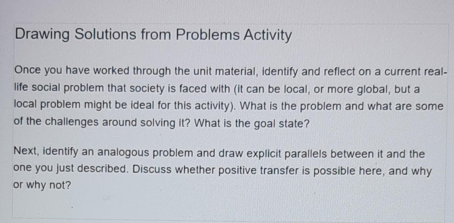 Solved Drawing Solutions from Problems Activity Once you | Chegg.com