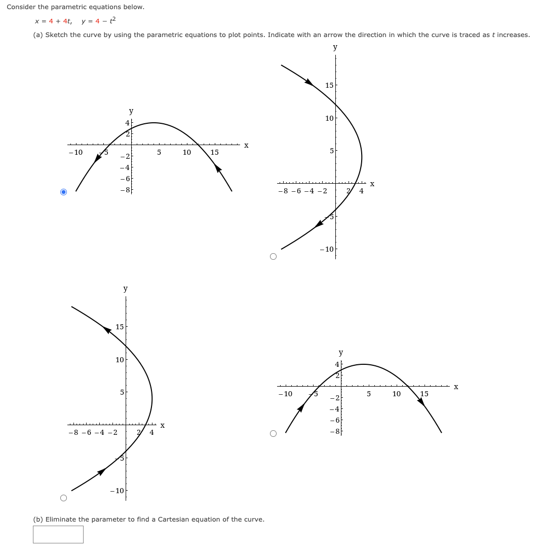 Solved Consider the parametric equations | Chegg.com