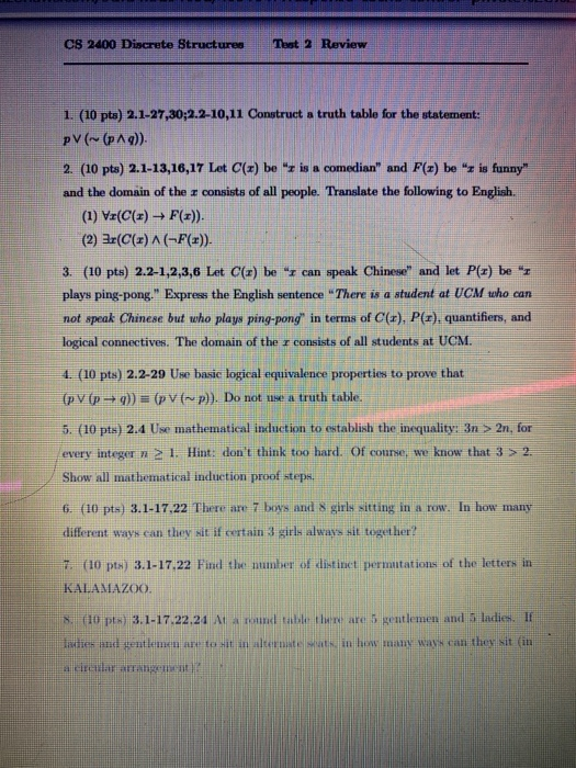 Solved This is my discrete structures test review. Pics | Chegg.com