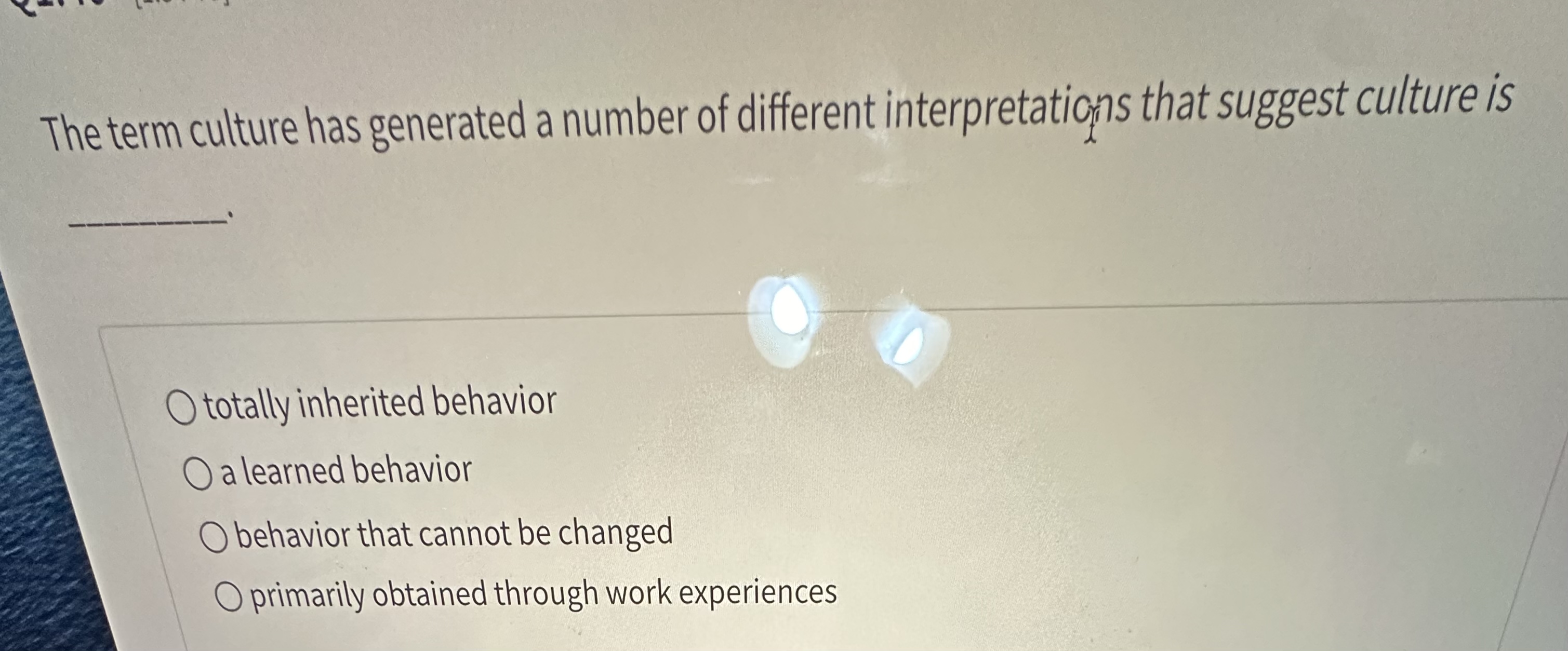 Solved The term culture has generated a number of different | Chegg.com