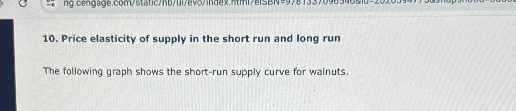 Solved Price elasticity of supply in the short run and long | Chegg.com