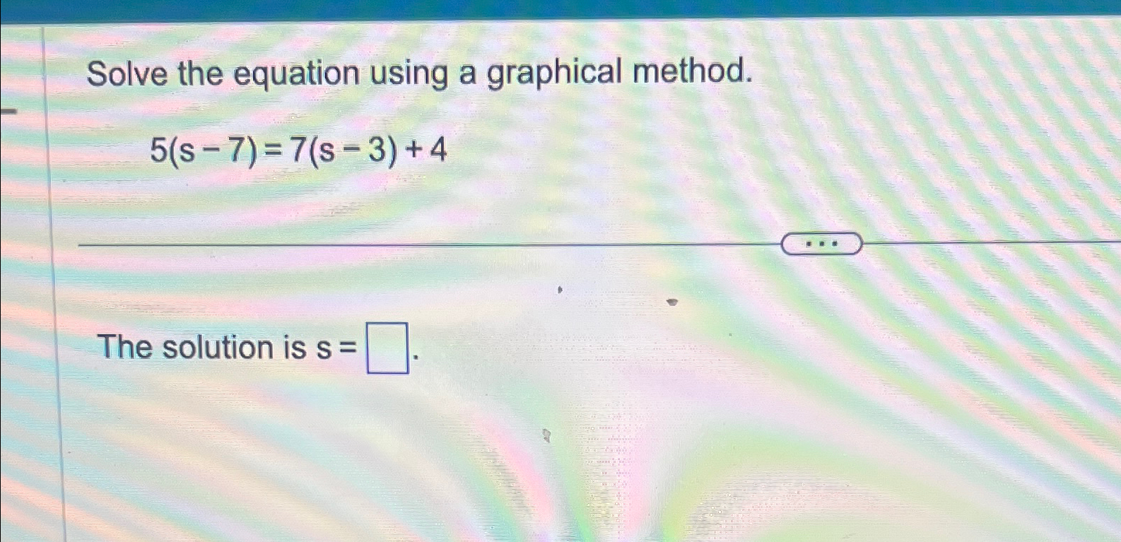 Solved Solve the equation using a graphical | Chegg.com