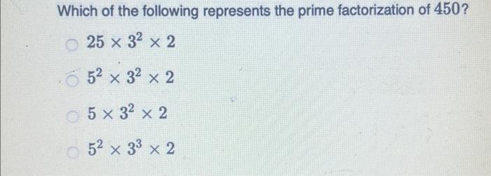 Solved Which of the following represents the prime | Chegg.com