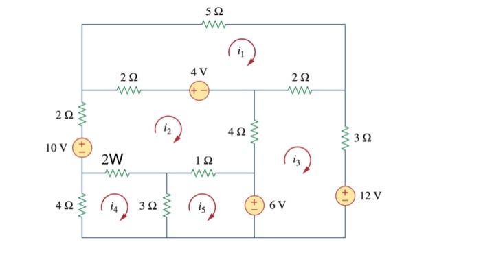 Solved A. Using the Mesh method, find the 5x5 matrix whose | Chegg.com