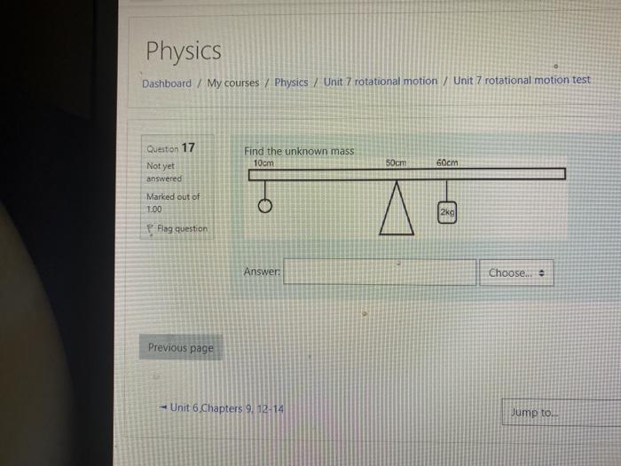 Solved Physics Dashboard / My courses / Physics / Unit 7 | Chegg.com