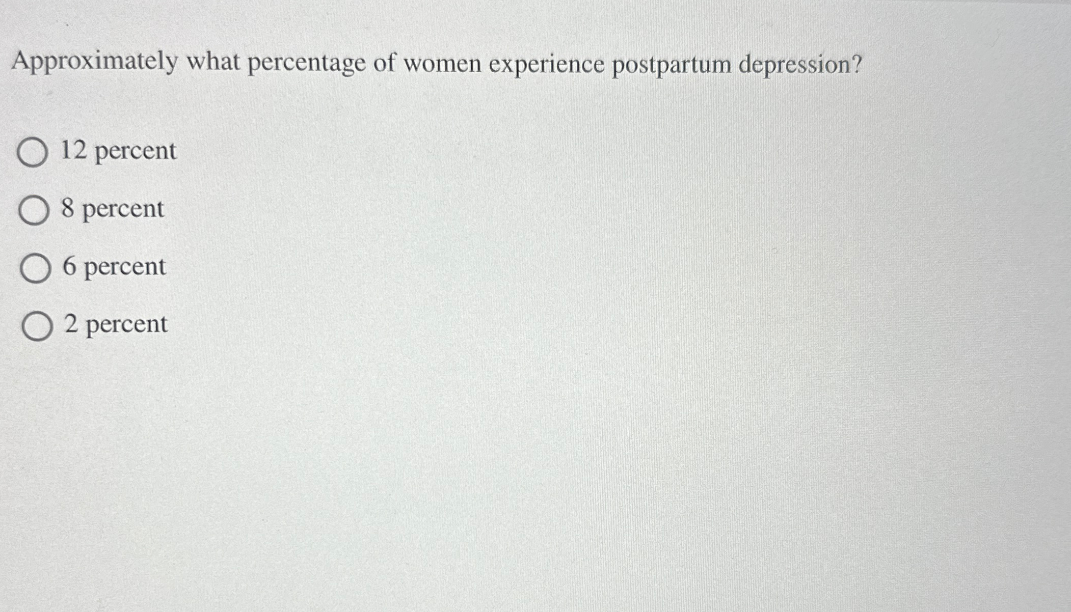 Solved Approximately what percentage of women experience | Chegg.com
