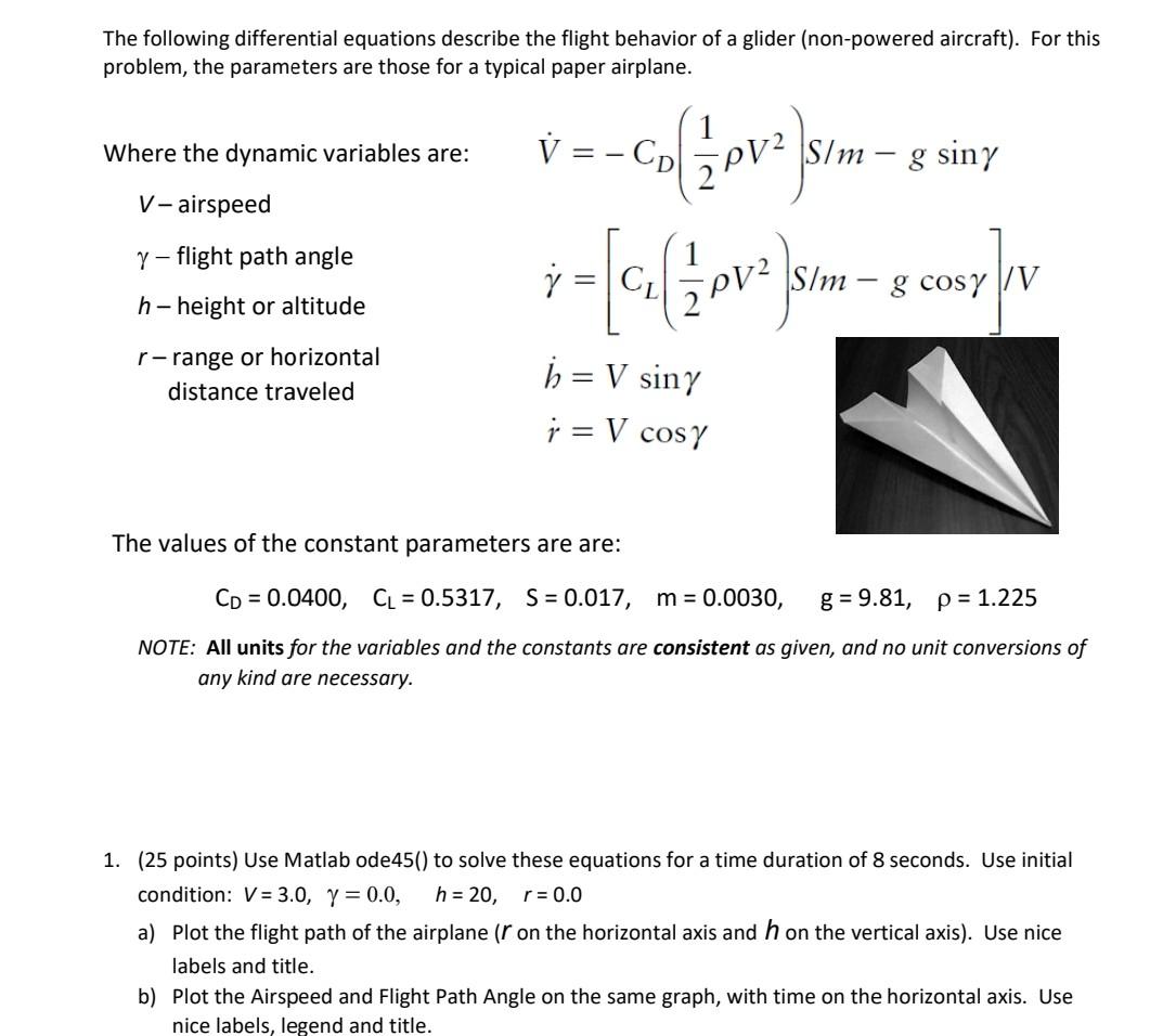 Solved The following differential equations describe the | Chegg.com