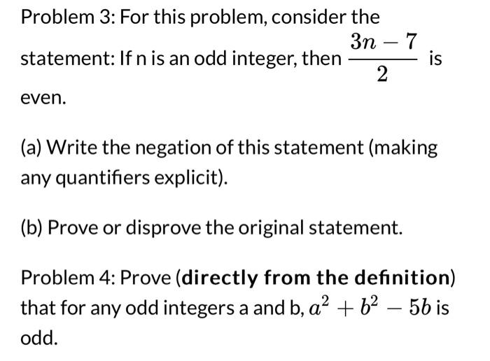 Solved Problem 3: For this problem, consider the statement: | Chegg.com