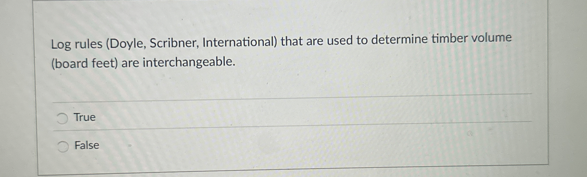 High Quality SOLUTION Log rules (Doyle, ﻿Scribner, International) ﻿that ...