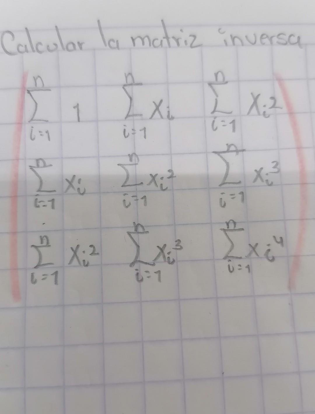 Calcular la matriz inversa | Chegg.com