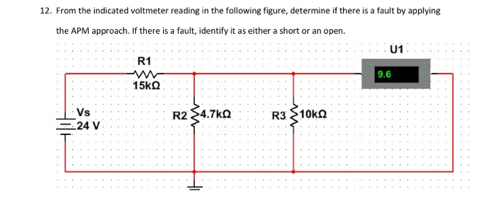 Solved 12. From the indicated voltmeter reading in the | Chegg.com