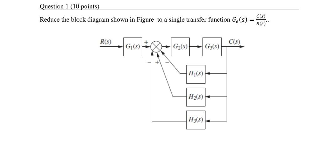 Solved Reduce the block diagram shown in Figure to a single | Chegg.com