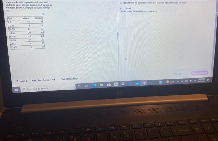 Solved prepare Male and female popustents under 30 years old | Chegg.com