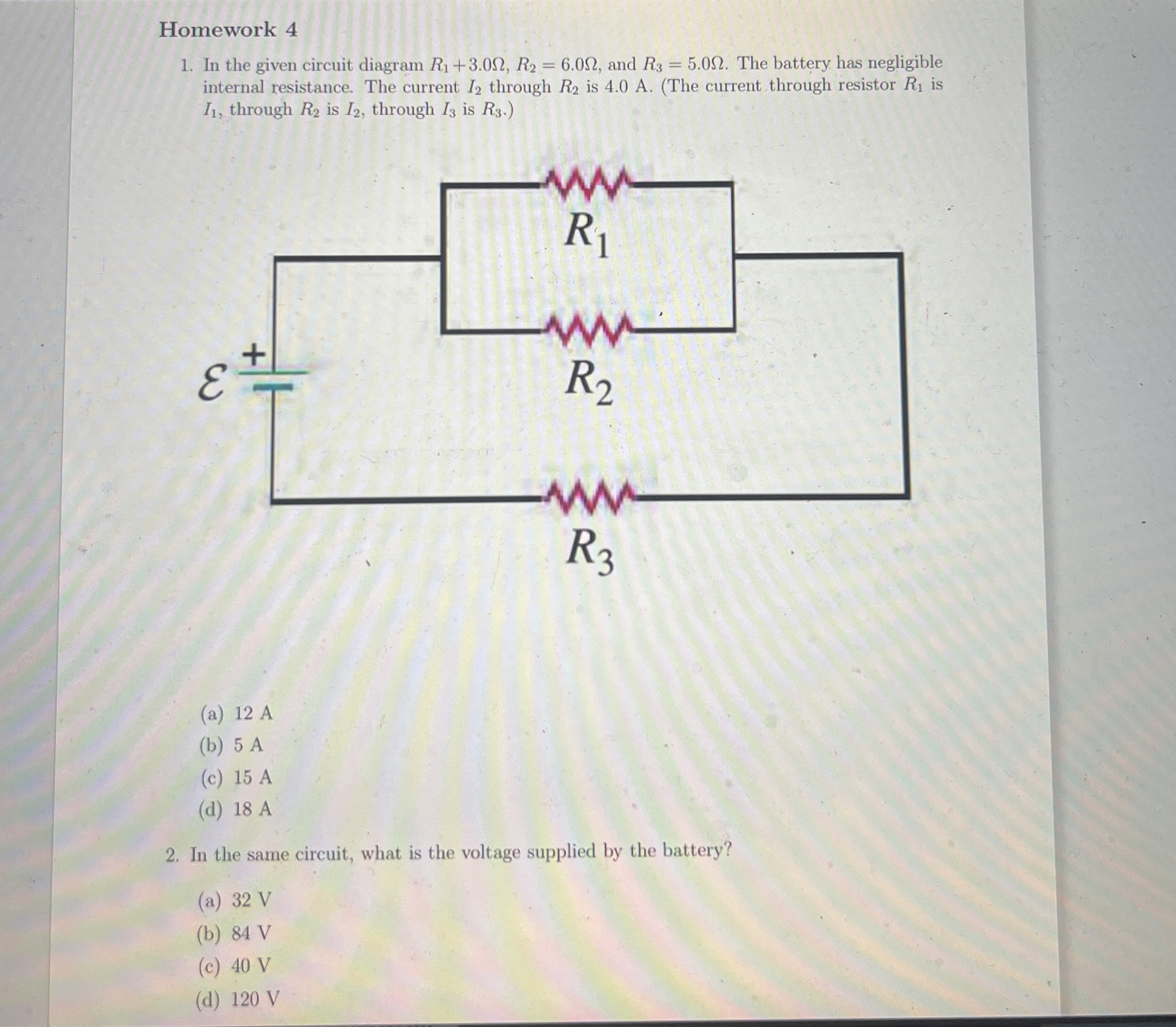 Solved Homework 4In the given circuit diagram | Chegg.com