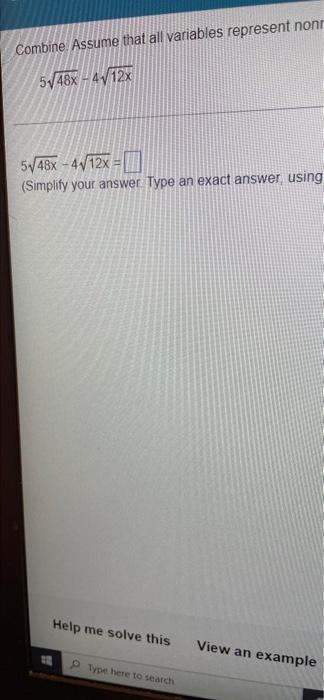Solved Combine Assume that all variables represent non 5448x | Chegg.com