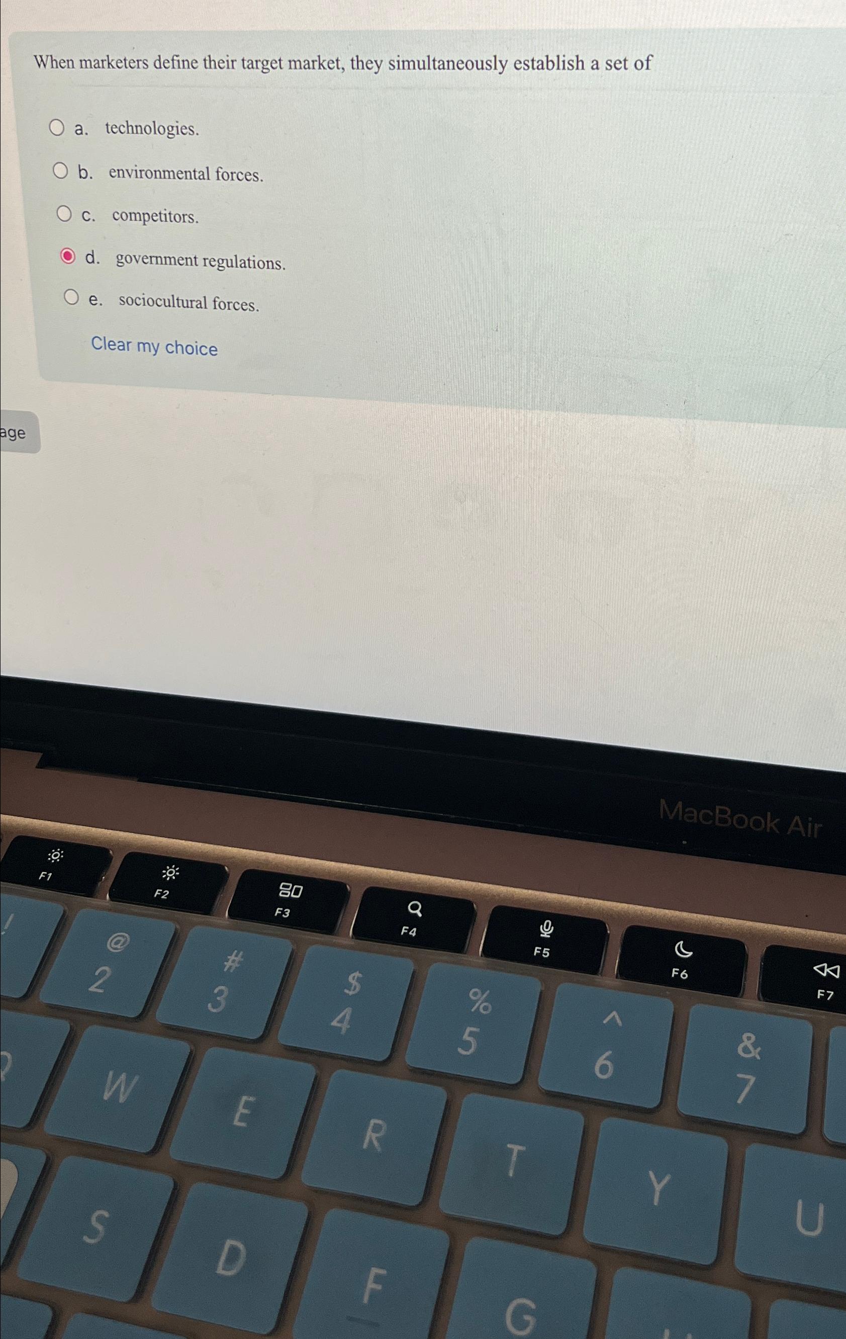 Solved When marketers define their target market, they | Chegg.com