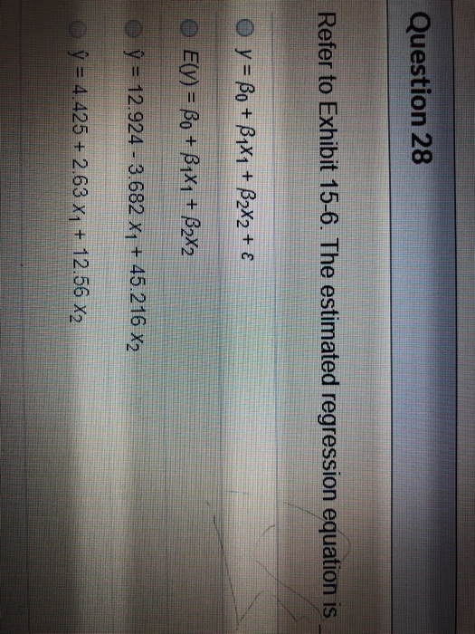 Solved Exhibit 15 6 Below You Are Given A Partial Excel