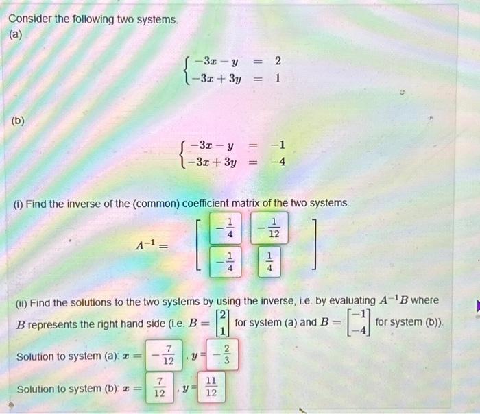 Solved Consider the following two systems. (a) | Chegg.com