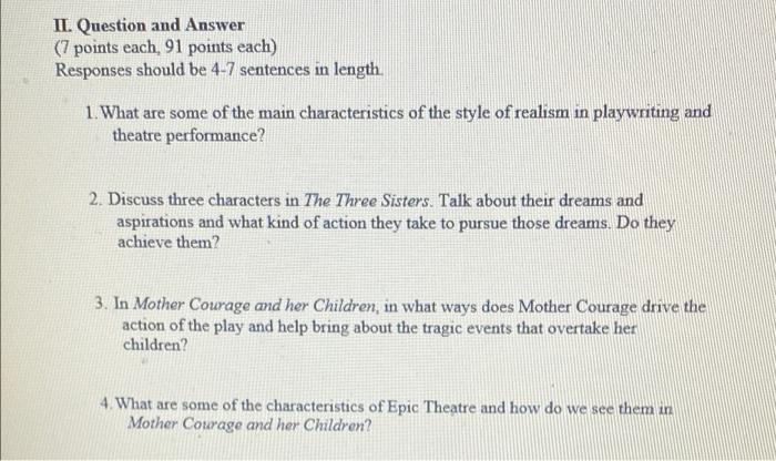 Solved THIS IS AN ENGLISH/THEATRE QUESTIONS 1. what are some | Chegg.com