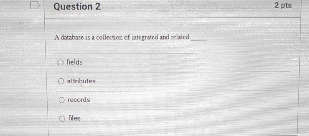 Solved Question 22 ﻿ptsA database is a collection of | Chegg.com