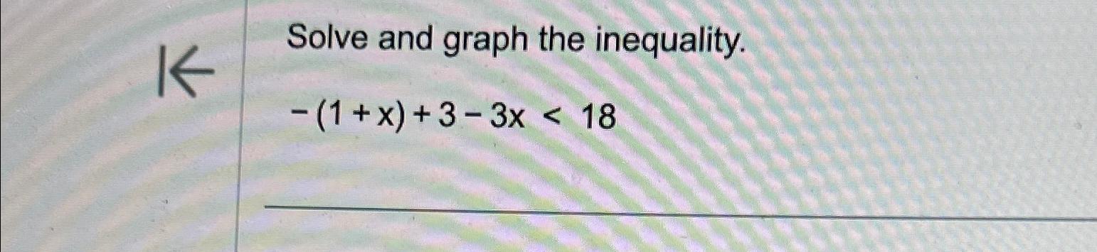 Solved Solve and graph the inequality.-(1+x)+3-3x