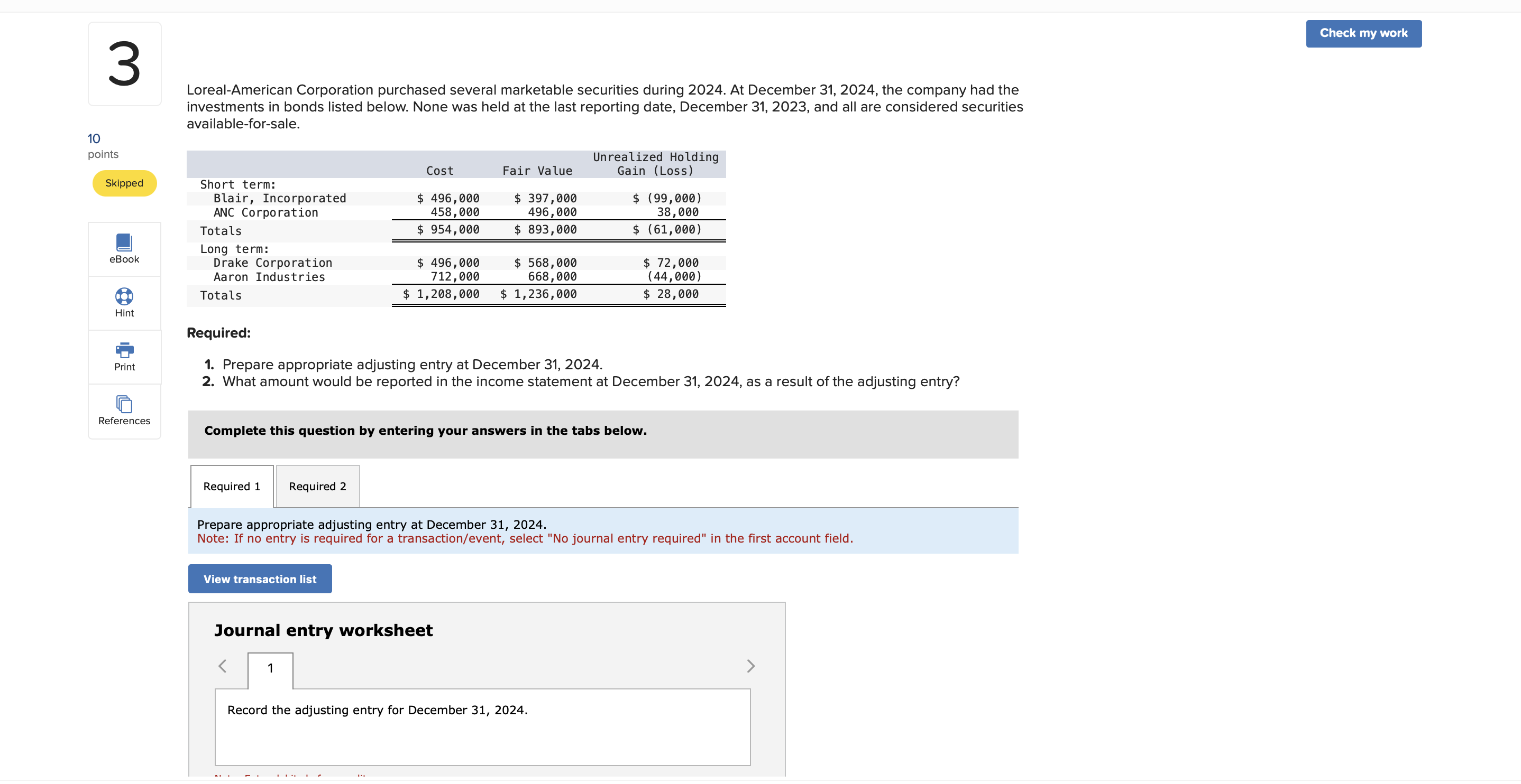 Solved Loreal-American Corporation purchased several | Chegg.com