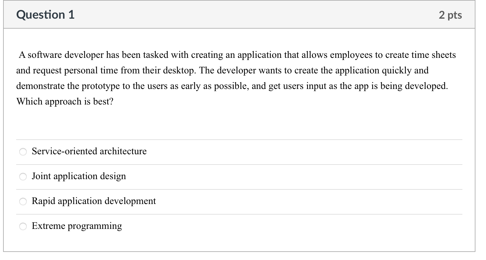 Solved Question 1A software developer has been tasked with | Chegg.com