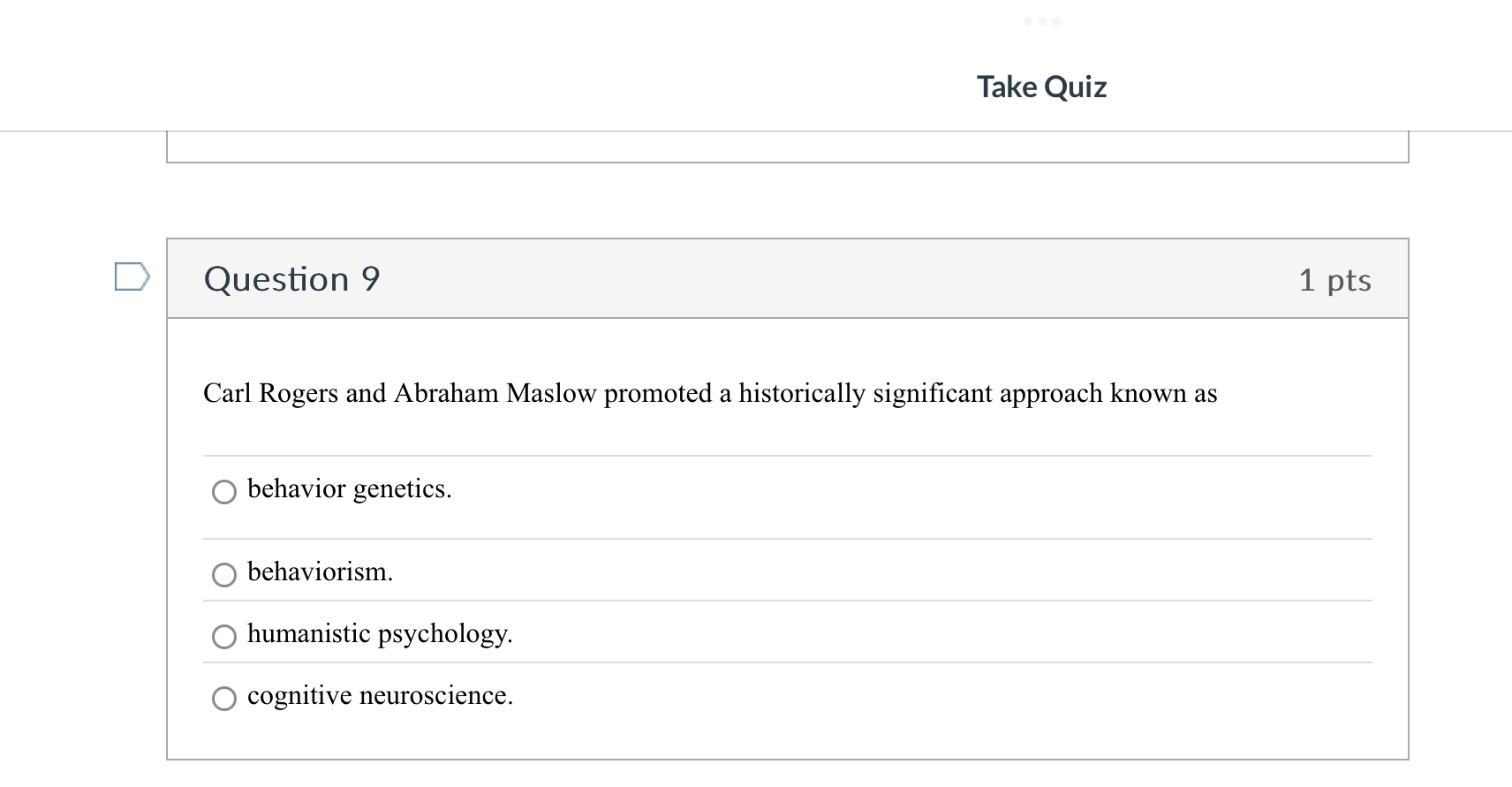 Solved Question 9Carl Rogers and Abraham Maslow promoted a | Chegg.com
