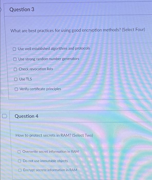 Solved What are best practices for using good encryption | Chegg.com