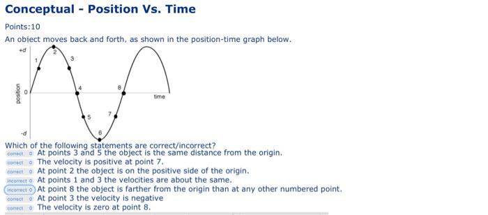 Solved Conceptual - Position Vs. TimeAn object moves back | Chegg.com