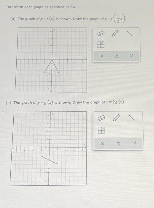 Solved Transform each graph as specified below. (a) The | Chegg.com