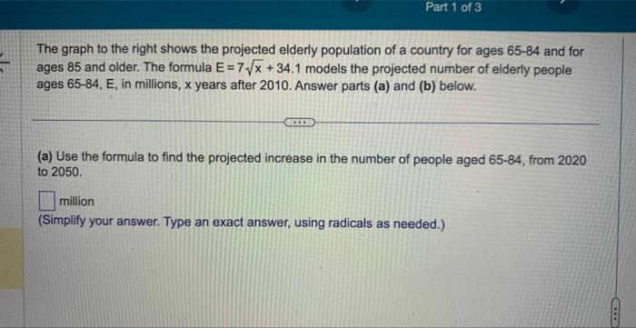 Solved The graph The right shows be projected elderly | Chegg.com
