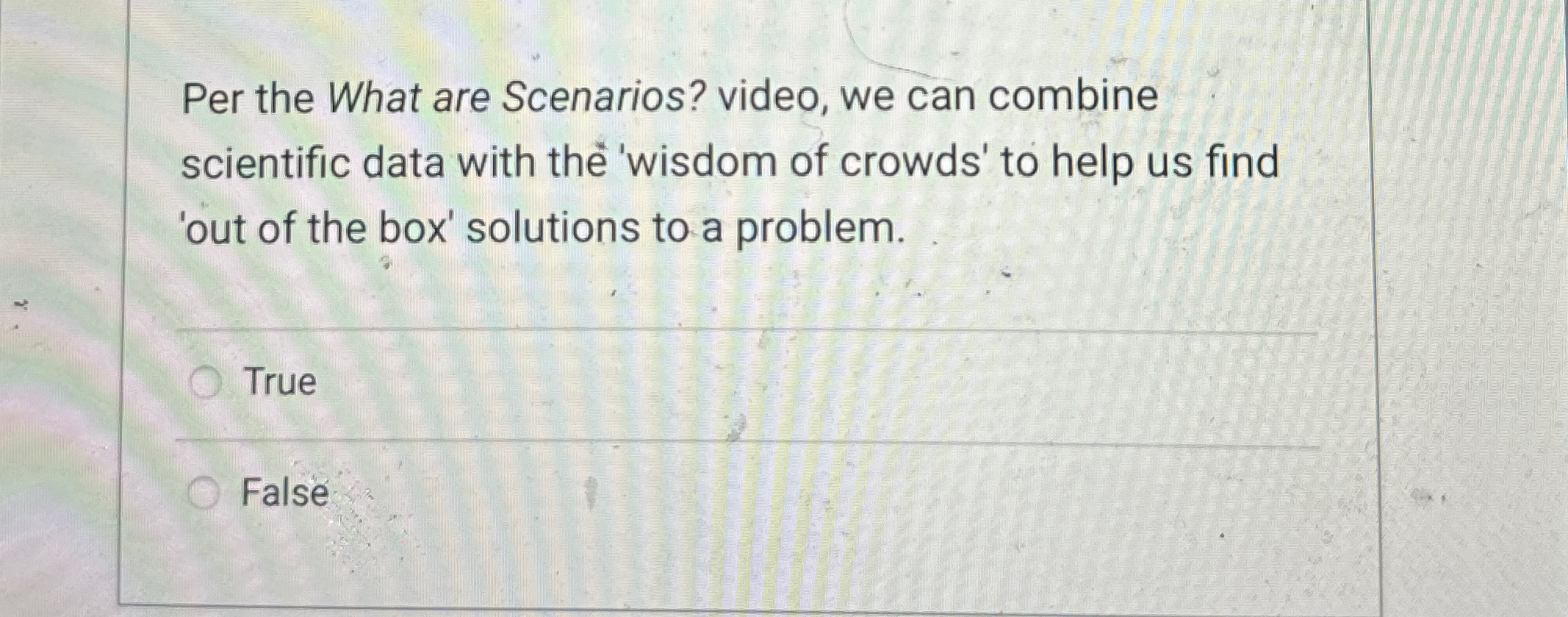 Solved Per the What are Scenarios? video, we can combine | Chegg.com