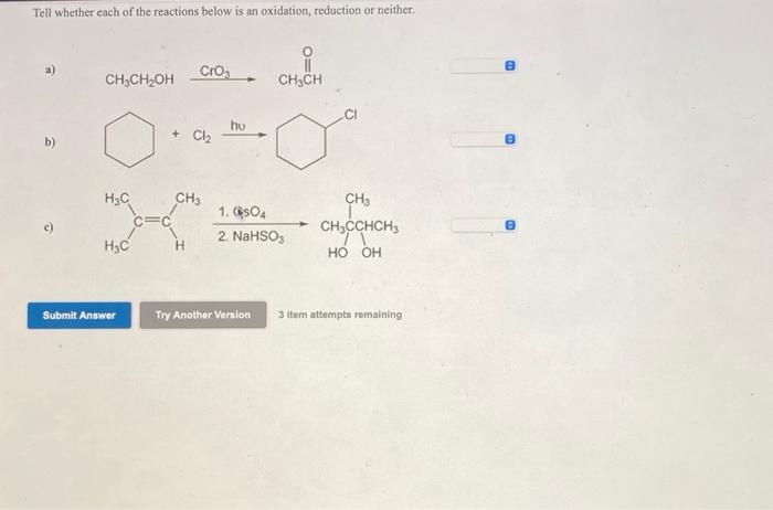 Solved Tell whether each of the reactions below is an | Chegg.com