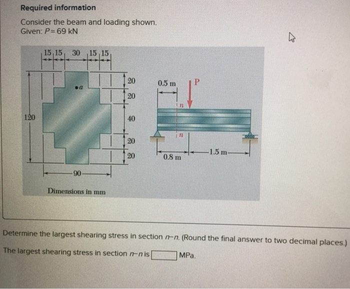 Solved Required information Consider the beam and loading | Chegg.com
