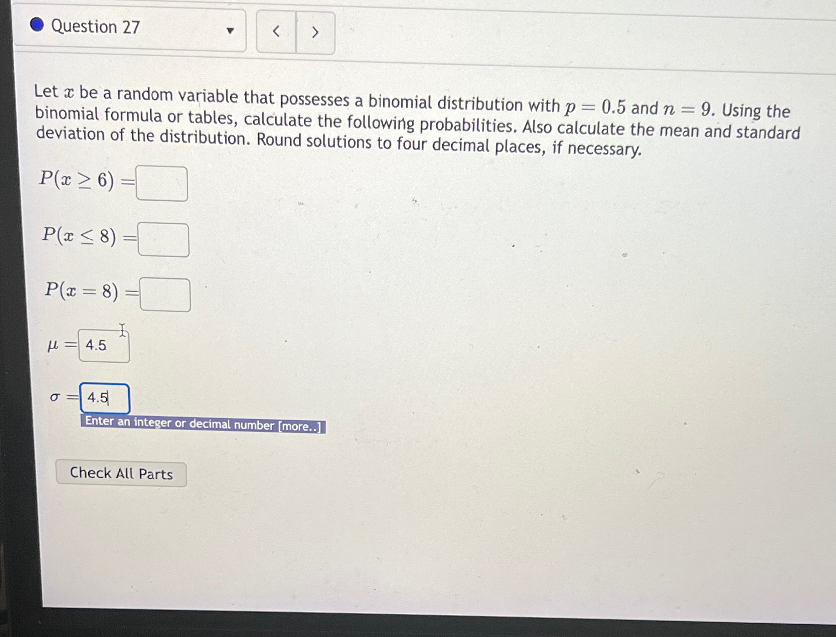 Solved Question 27Let x ﻿be a random variable that possesses | Chegg.com