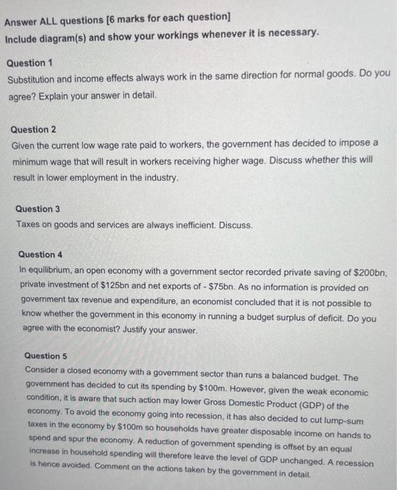 Solved Answer ALL questions [6 marks for each question] | Chegg.com