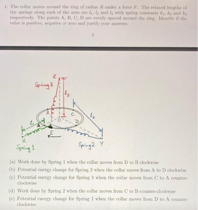 [Solved]: 1. The collar moves around the ring of radius